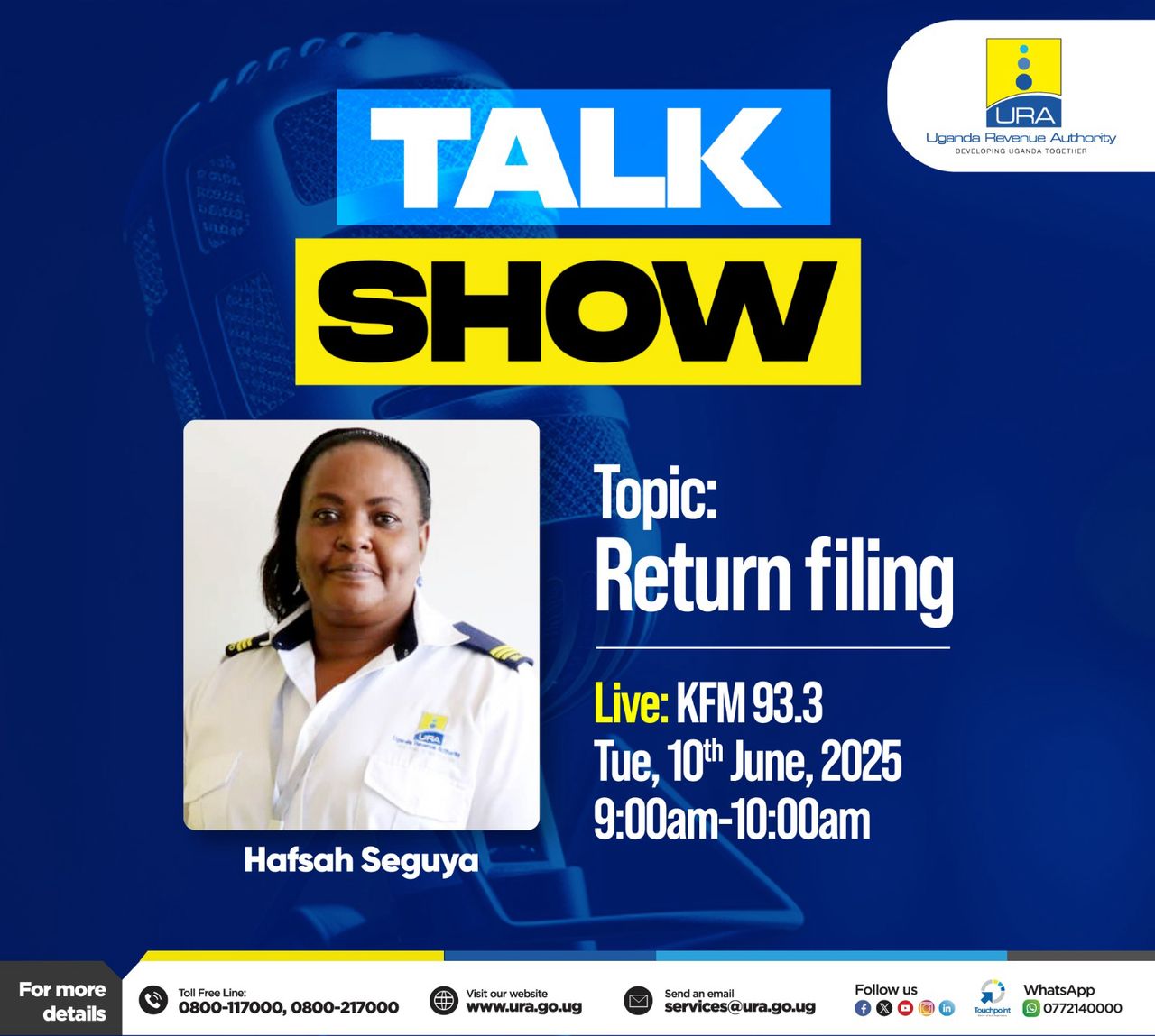 Don’t Miss This!! URA's Hafsah Seguya To Be Live on KFM to Guide You ...